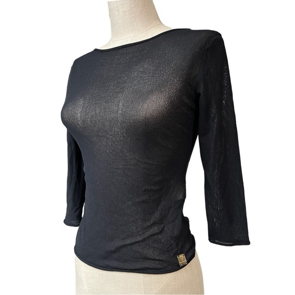 MCM | Tops | Vintage Mcm The Golden Jean Sheer Mesh Black Top | Poshmark